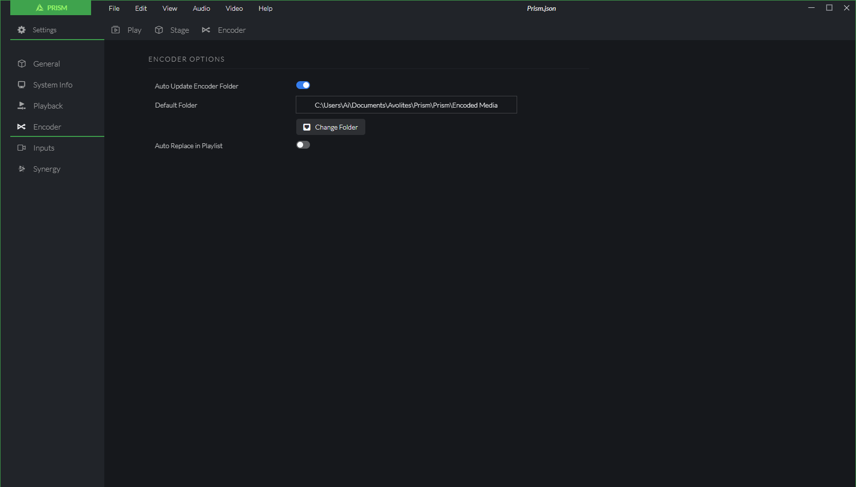 Encoder Settings | Avolites Manual
